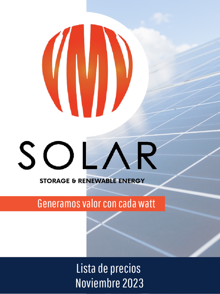 VMV SOLAR - Lista de Precios NOV 2023 | PDF | Sector secundario de la economía | Materiales de ...