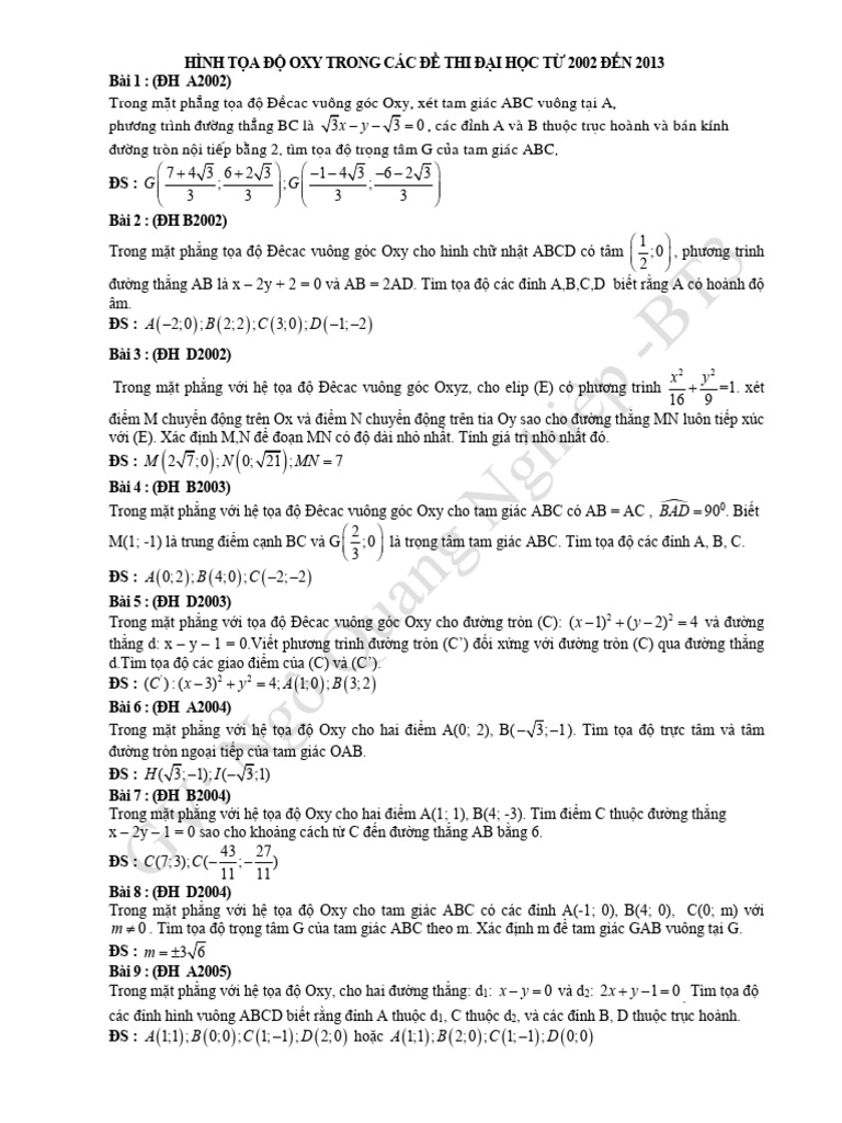 Hinh Toa Do Oxy 2002-2013 | PDF