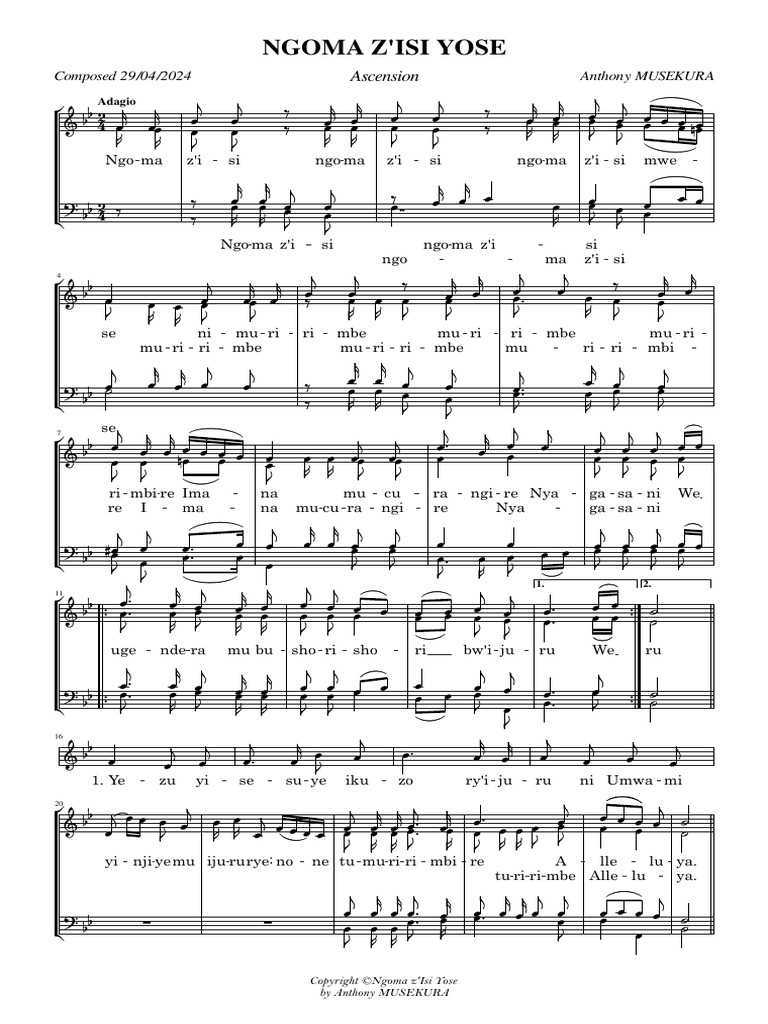 Ngoma z'Isi Yose by Anthony Musekura | PDF