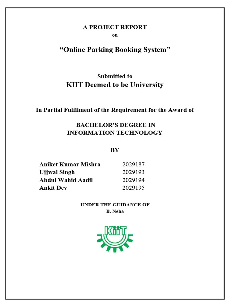 Online Parking Booking System Report | PDF | Software Testing | Unit ...