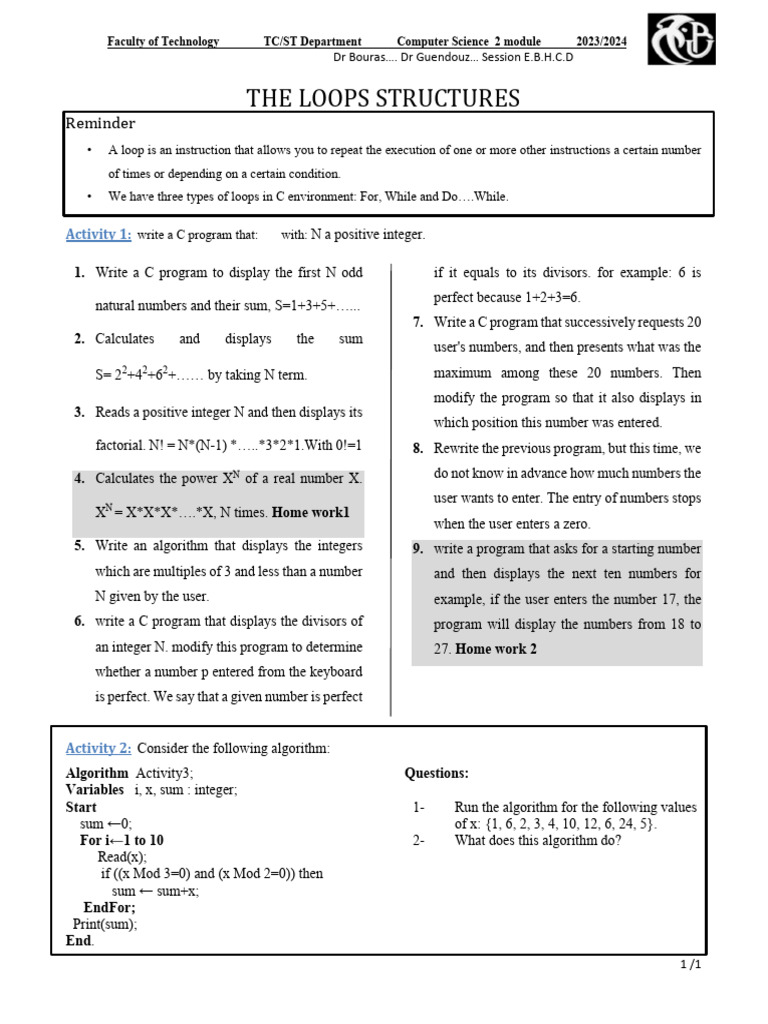 Practical Work 2 | PDF | Algorithms | Numbers