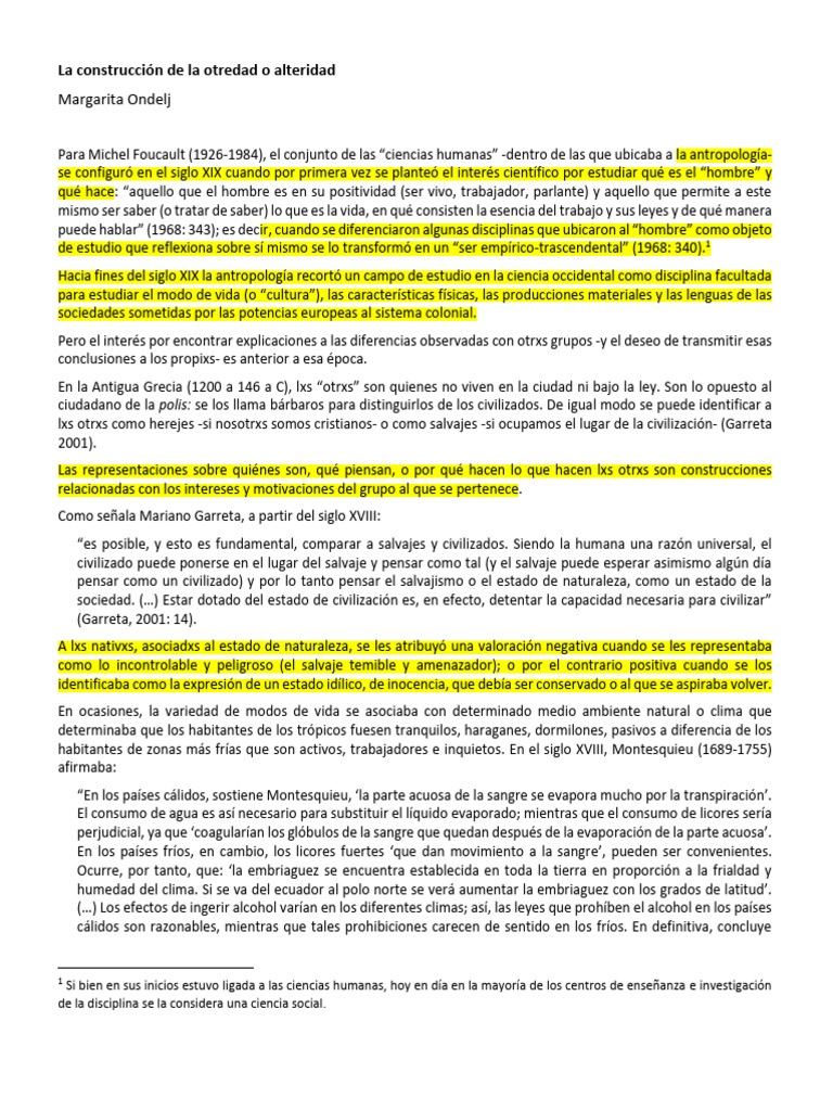Historia de la Otredad y Antropología | PDF | Antropología | Sociedad