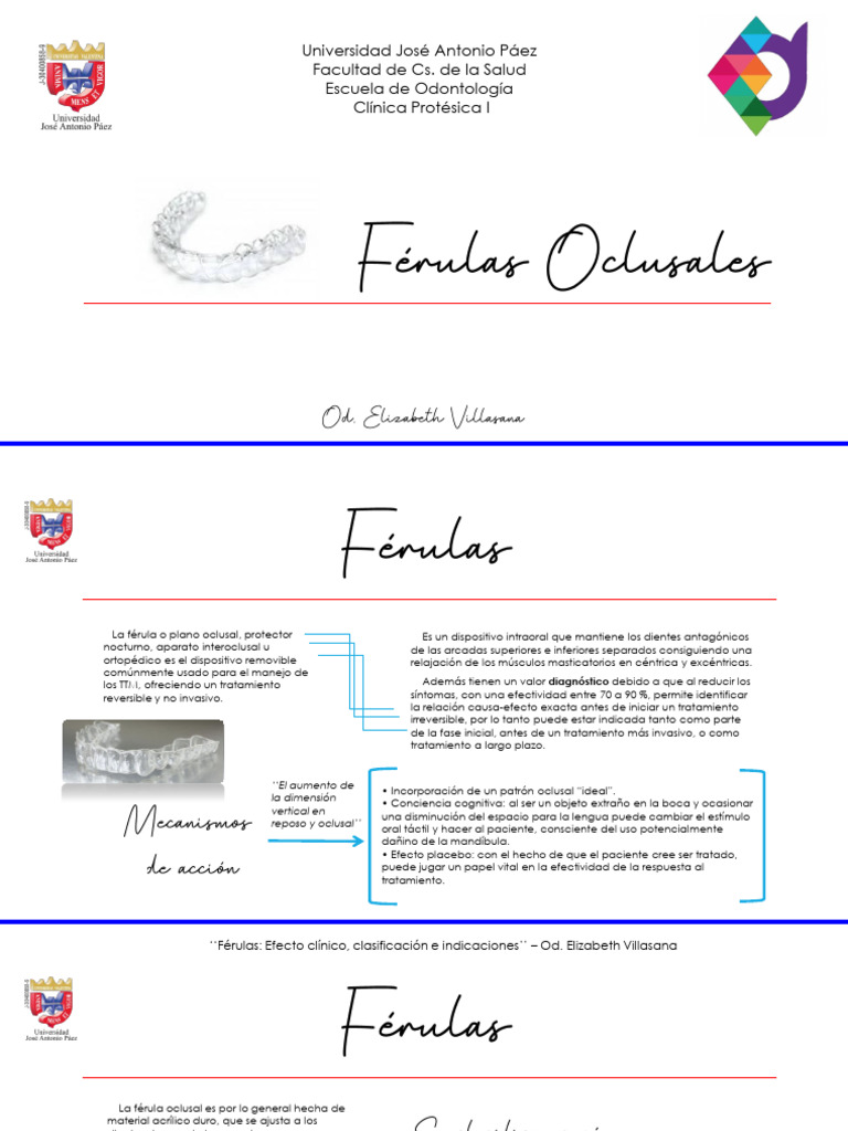 Férulas Oclusales: Uso y Clasificación | PDF | Medicina CLINICA ...