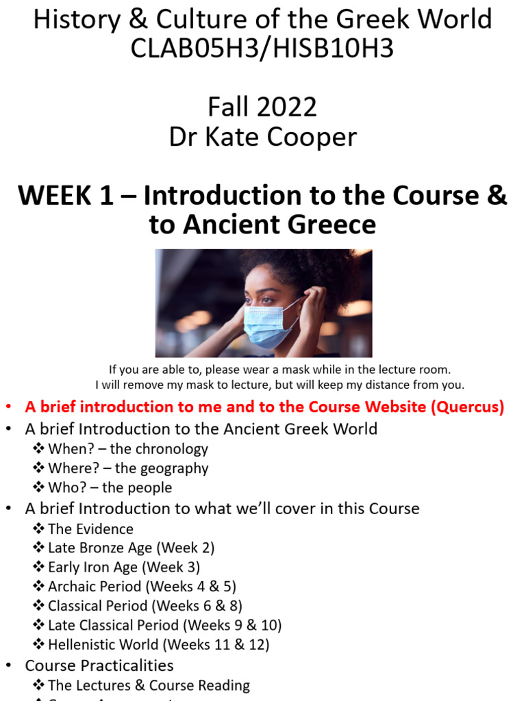 Lecture 1 - Introduction To Greek World - 2022 | PDF | Classical ...