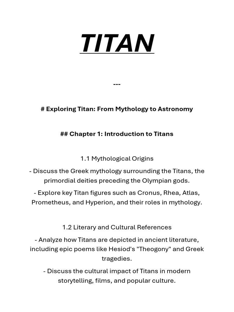 Titan: Mythology to Astronomy Insights | PDF | Greek Mythology