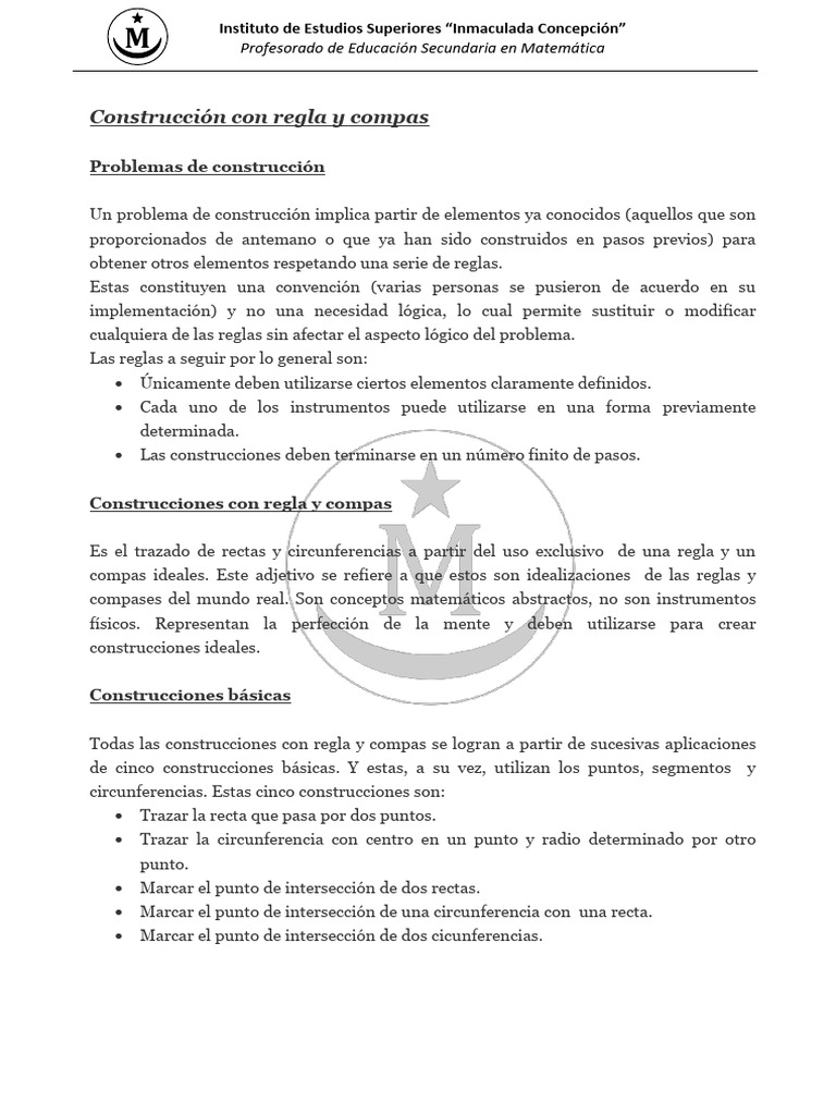 Construccion Con Regla y Compas-1 | PDF | Rectángulo | Triángulo