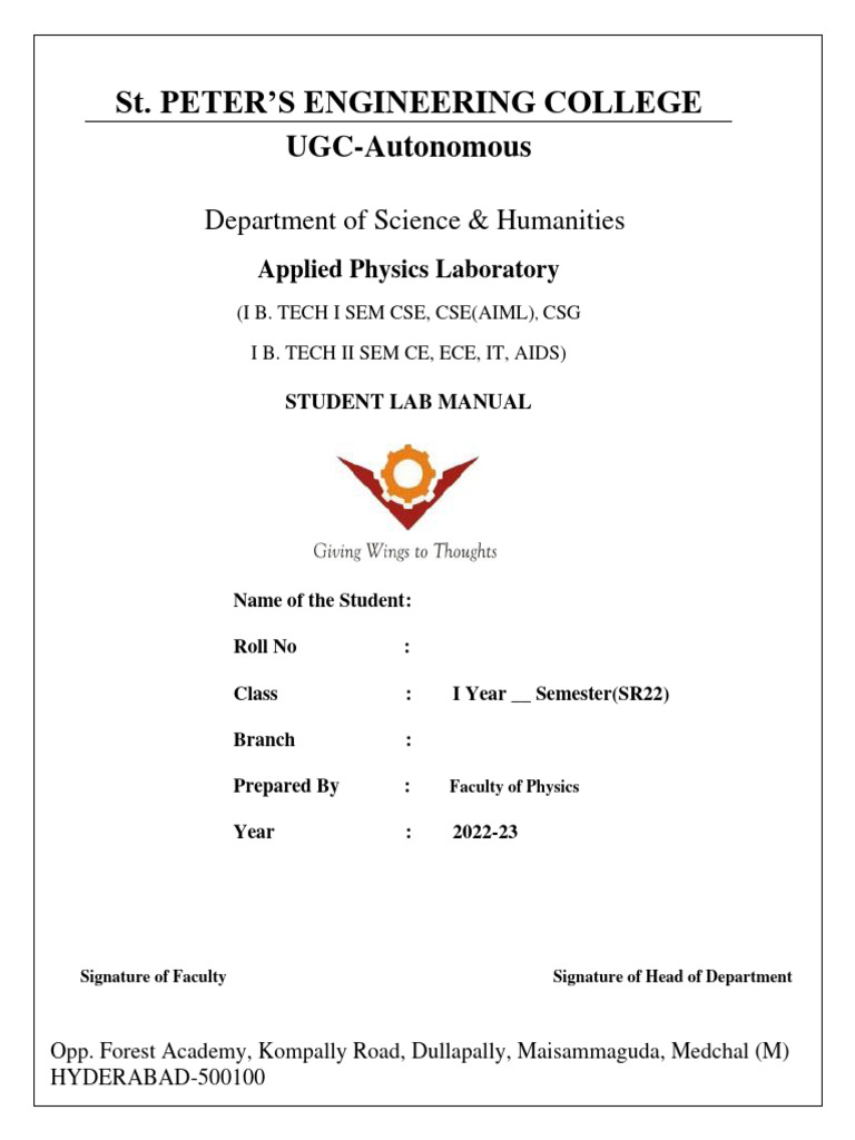 Applied Physics Lab Manual 2022-23 | PDF | Diode | Engineering