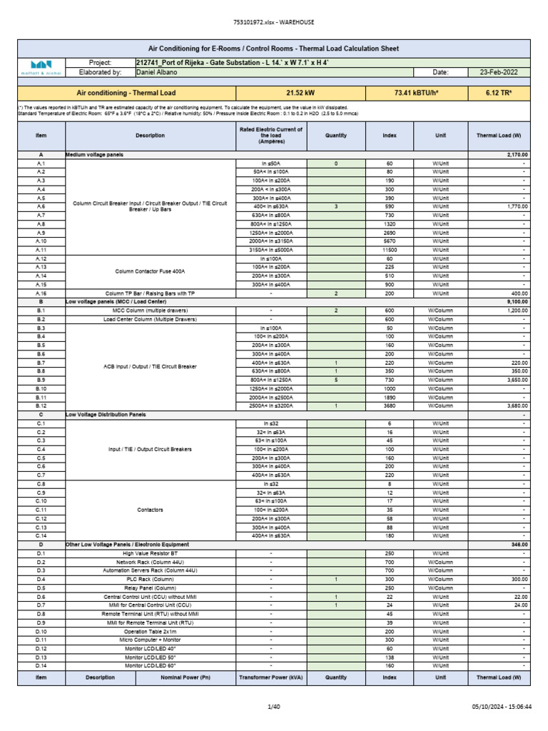 Thermal Load Calculation Version 1 Pdf Thermodynamics Electric Power