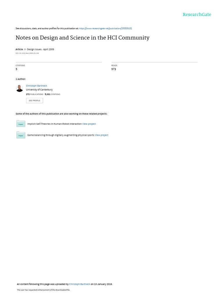Notes On Design and Science in The HCI Community | PDF | Falsifiability ...