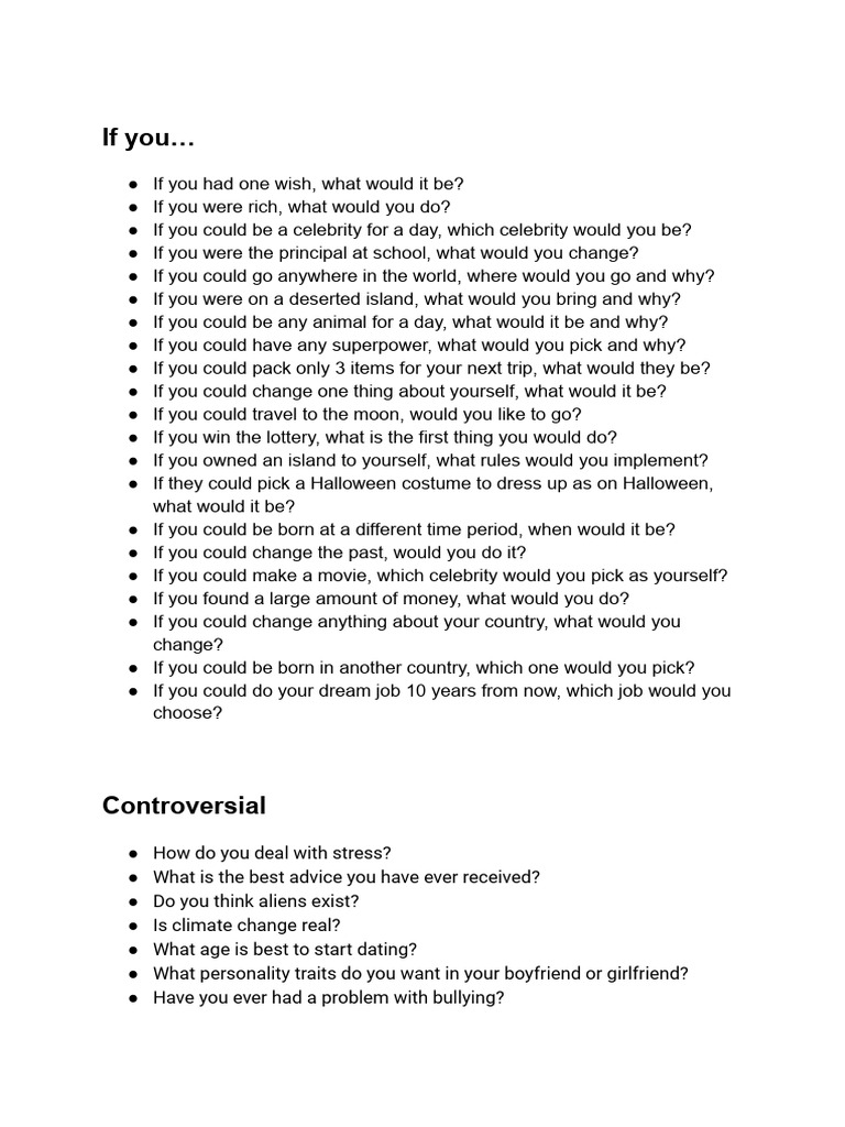 If You - Controversial Questions - Conversation | PDF