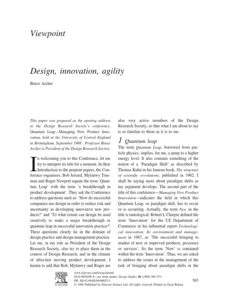 Viewpoint Design, Innovation, Agility | PDF | Karl Popper | Science