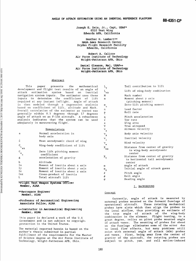 Inertial Platform Angle Estimation | PDF | Inertial Navigation System ...