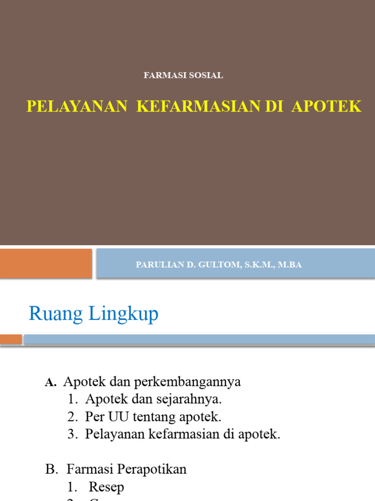 Pelayanan Farmasi Apotik | PDF