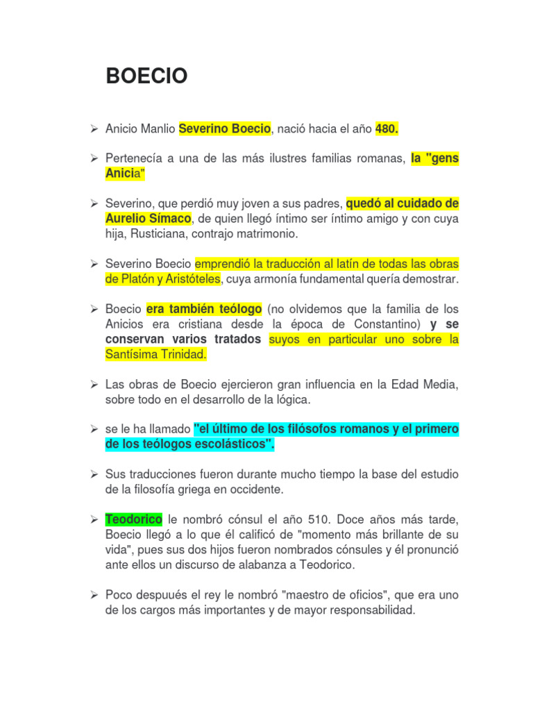 Boecio: Filósofo y Mártir Romano | PDF