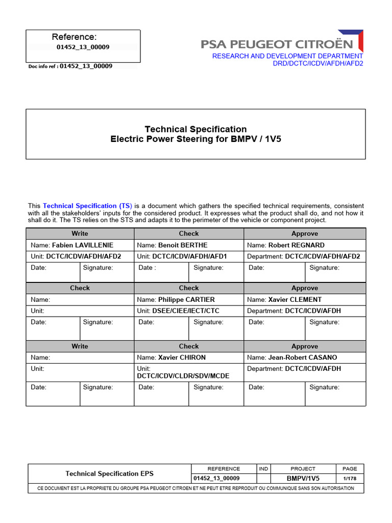 Psa System Spec 01452 13 00009 BMPV 1v5 Eps Technical Specification ...