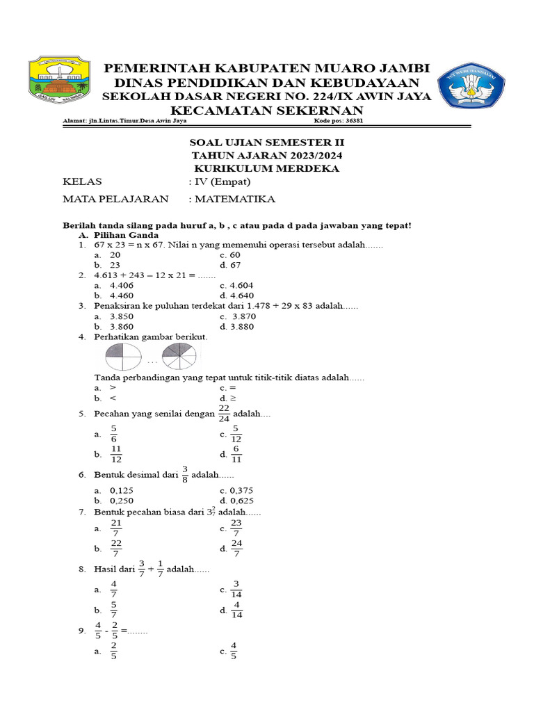 Uas MTK SMSTR 2 | PDF