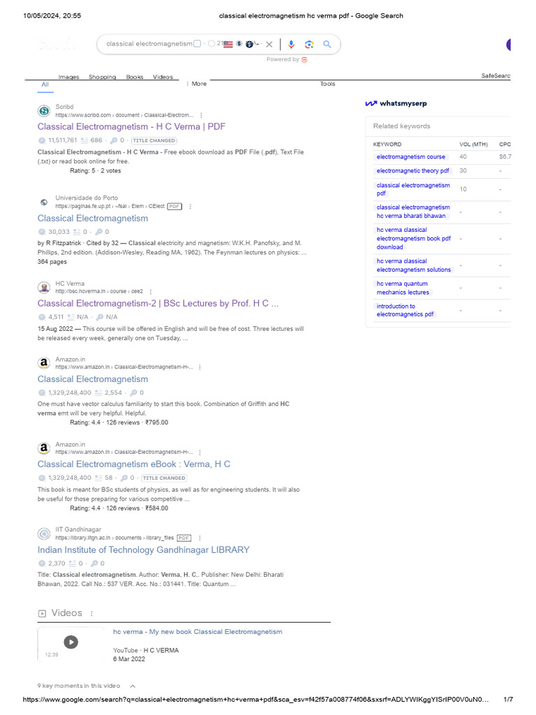 Classical Electromagnetism HC Verma PDF - Google Search | PDF ...