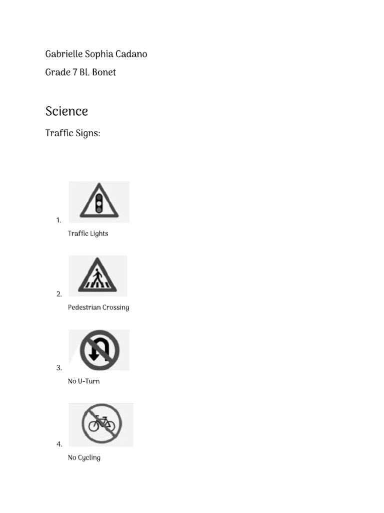 Science tRAFFIC SIGNS | PDF
