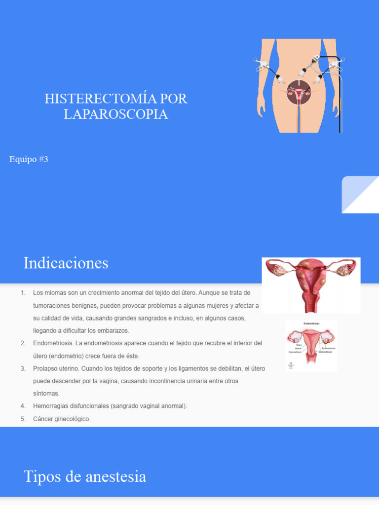 HISTERECTOMÍA POR LAPAROSCOPIA | PDF