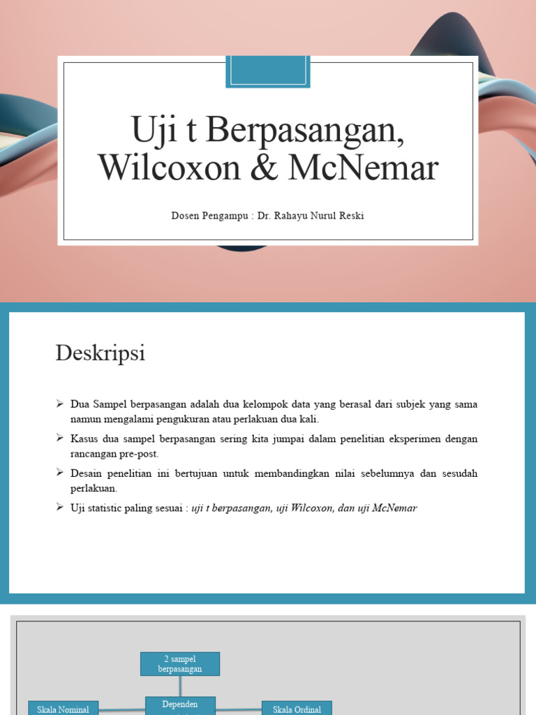 Materi Uji T Berpasangan N Wilcoxon | PDF