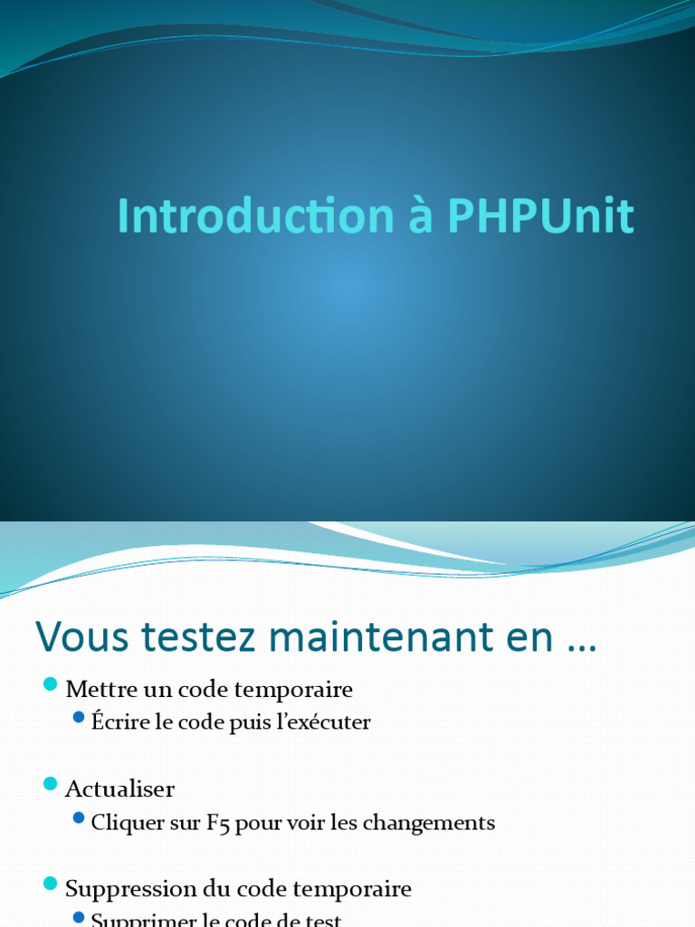 Cours Web M1 GL - PHPUnit | PDF | Internet | Internet et Web