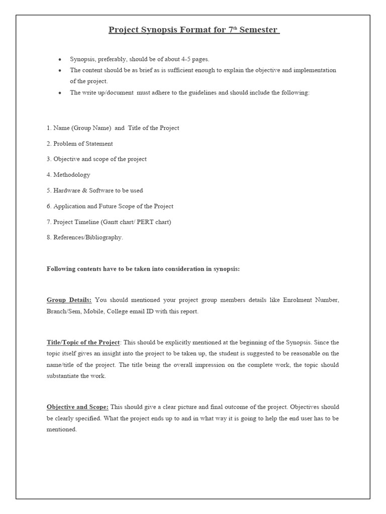 Project Synopsis Format For 7th 2 | PDF | System | Computing