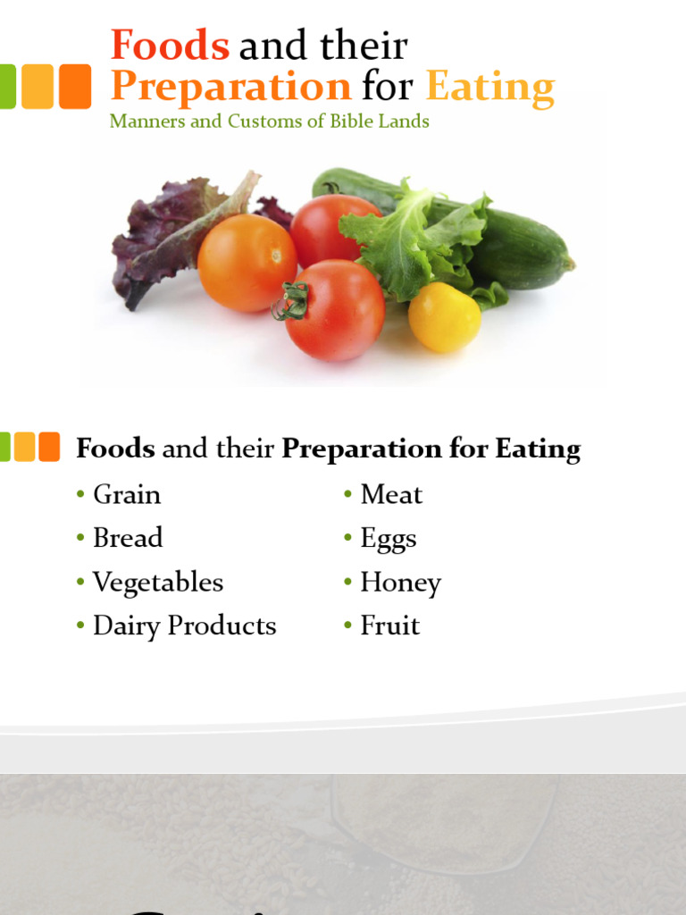 Foods and Their Preparation For Eating | PDF | Jacob | Pomegranate