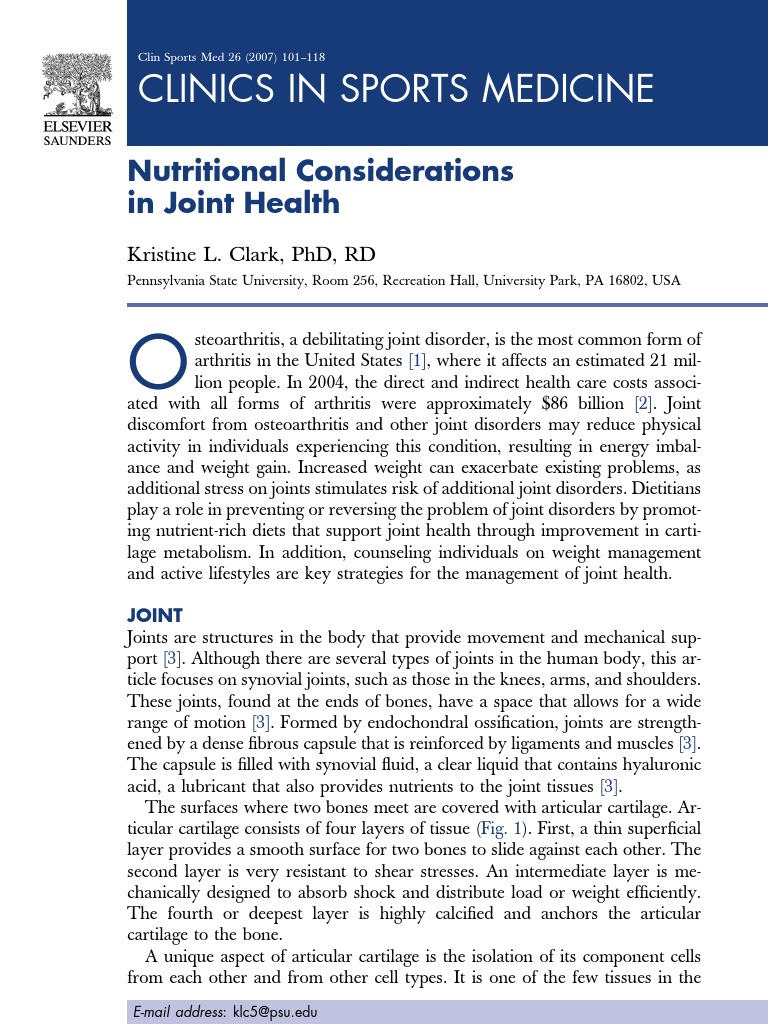 10-Nutritional Considerations in Joint Health | PDF | Osteoarthritis ...