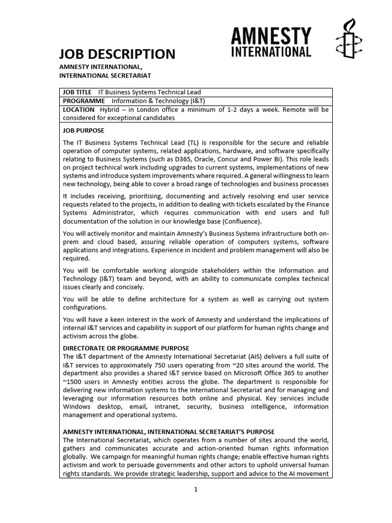 Business Systems Tech Lead - Systems Administrator | PDF | Cloud Computing | System