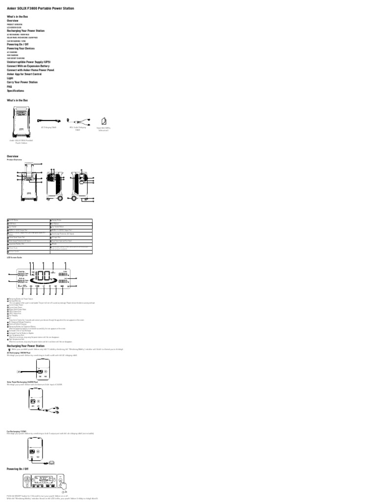 A1790 Anker Solix F3800 User Manual Download Free Pdf Battery