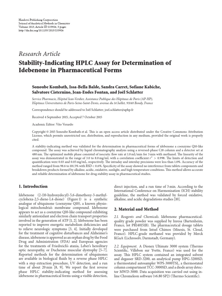 Stability-Indicating HPLC Assay For Determination | Download Free PDF ...