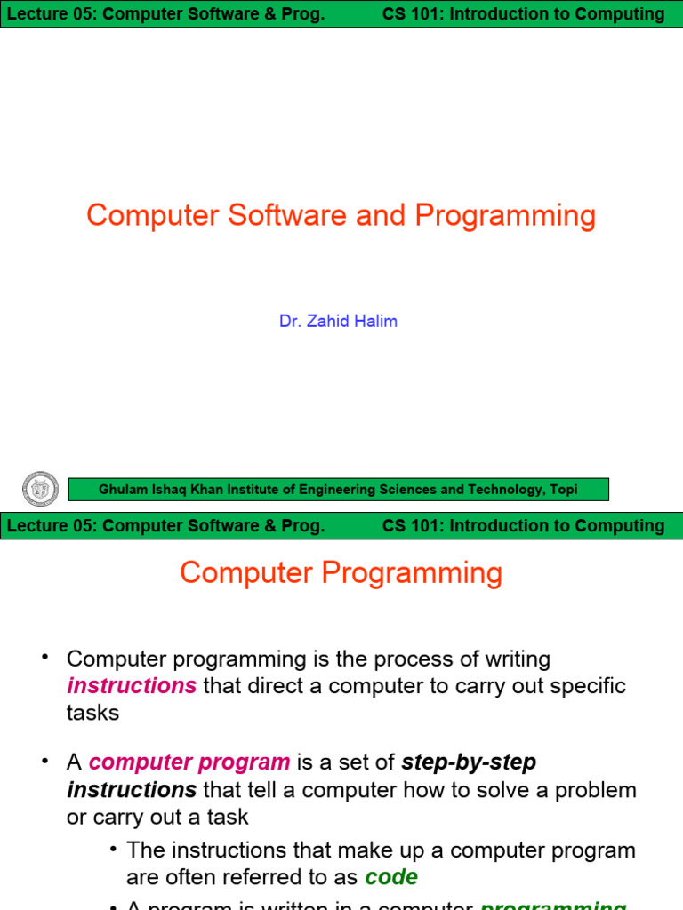 ITC Lect 05 (Computer Software and Programming Languages) - REVISED | PDF | Mobile App ...