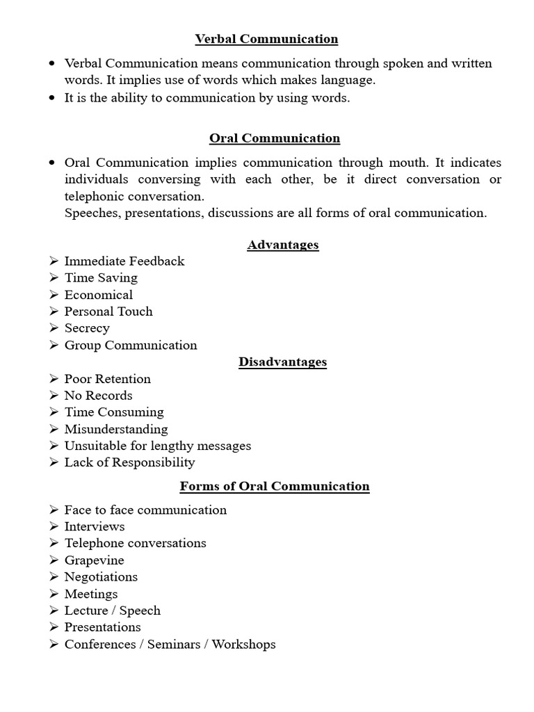 Verbal Communication | PDF