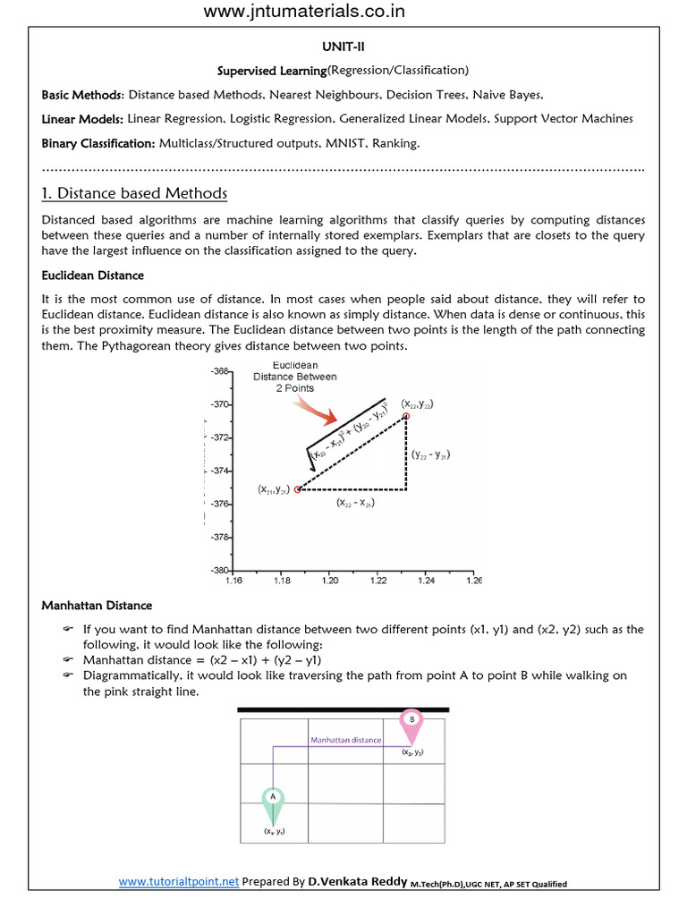 Jntuk r20 ML Unit-II | PDF | Linear Regression | Dependent And Independent Variables