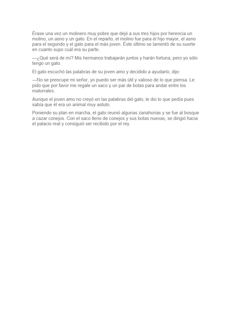 Érase Una Vez Un Molinero Muy Pobre Que Dejó A Sus Tres Hijos Por ...