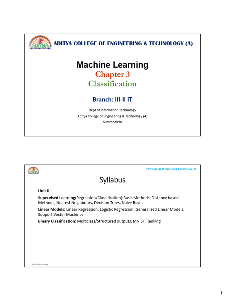 Unit II - 3 - Chapter 3 - MNIST Classification | PDF | Receiver ...