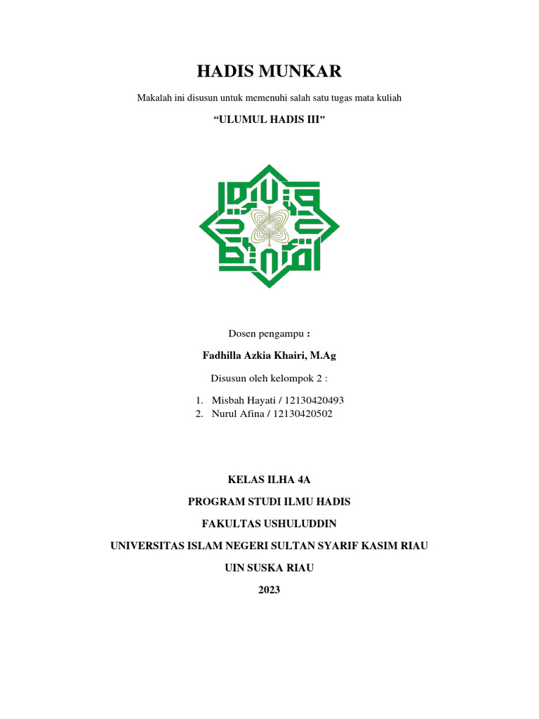 Definisi dan Contoh Hadis Munkar | PDF