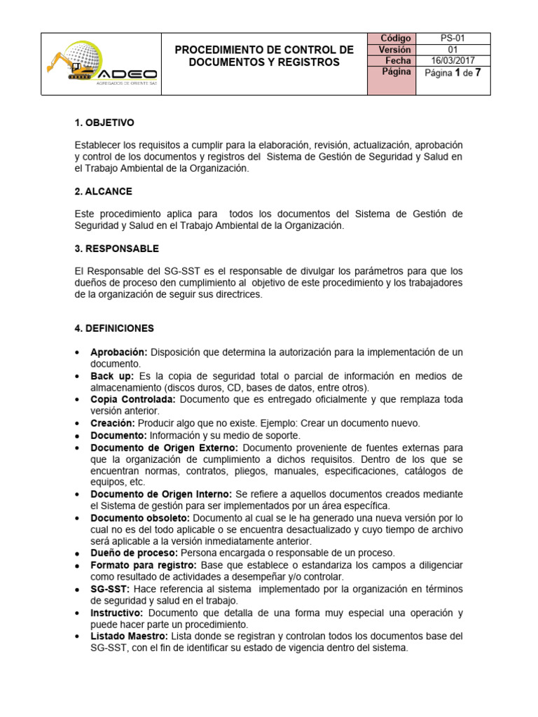 Procedimiento Control de Documentos Agregados S.A.S | PDF | Archivo de computadora | Documento