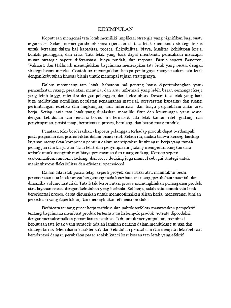 Kesimpulan Operasional Kel | PDF