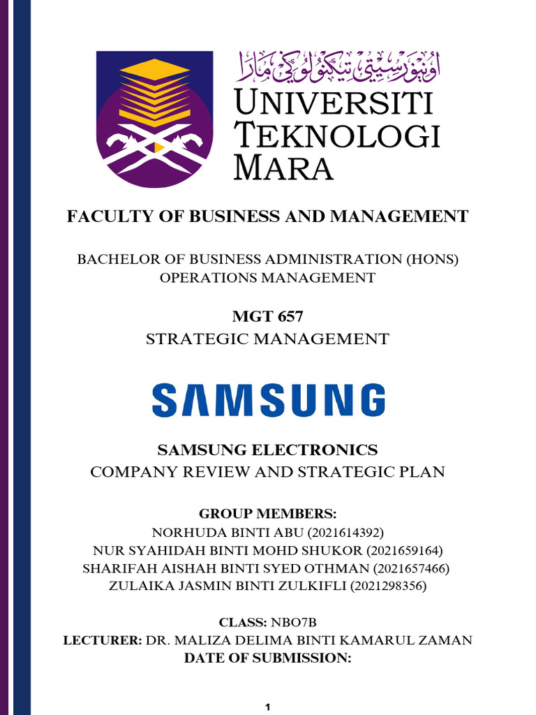Samsung Strategic Management Review | PDF | Samsung Electronics ...