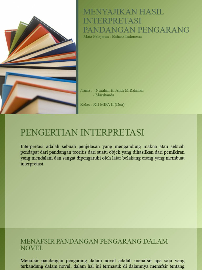 Menyajikan Hasil Interpretasi Pandangan Pengarang | PDF | Puisi