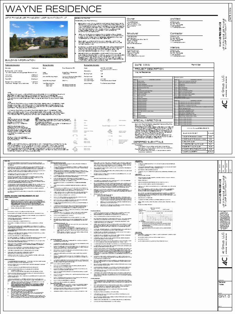Wayne Residence Construction Overview | PDF | Stairs | Roof