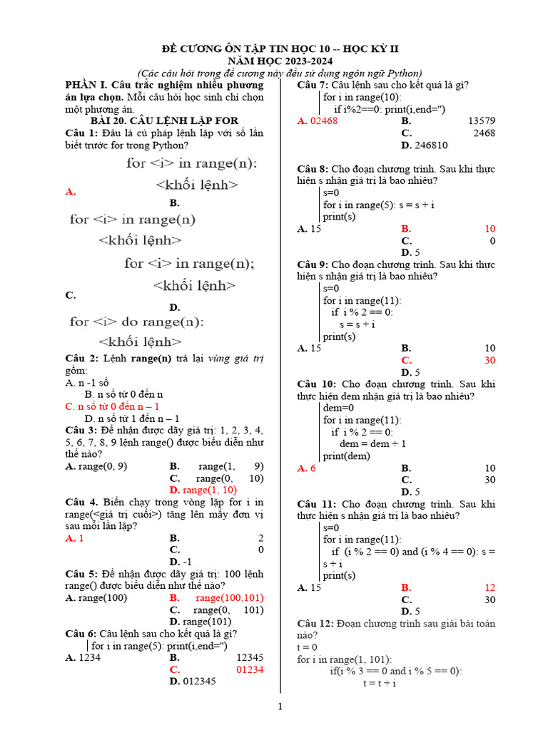 De Cuong Khoi 10 HKII 2023-2024 | PDF