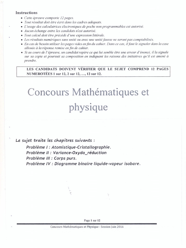 2016 MP Chimie Corr | PDF