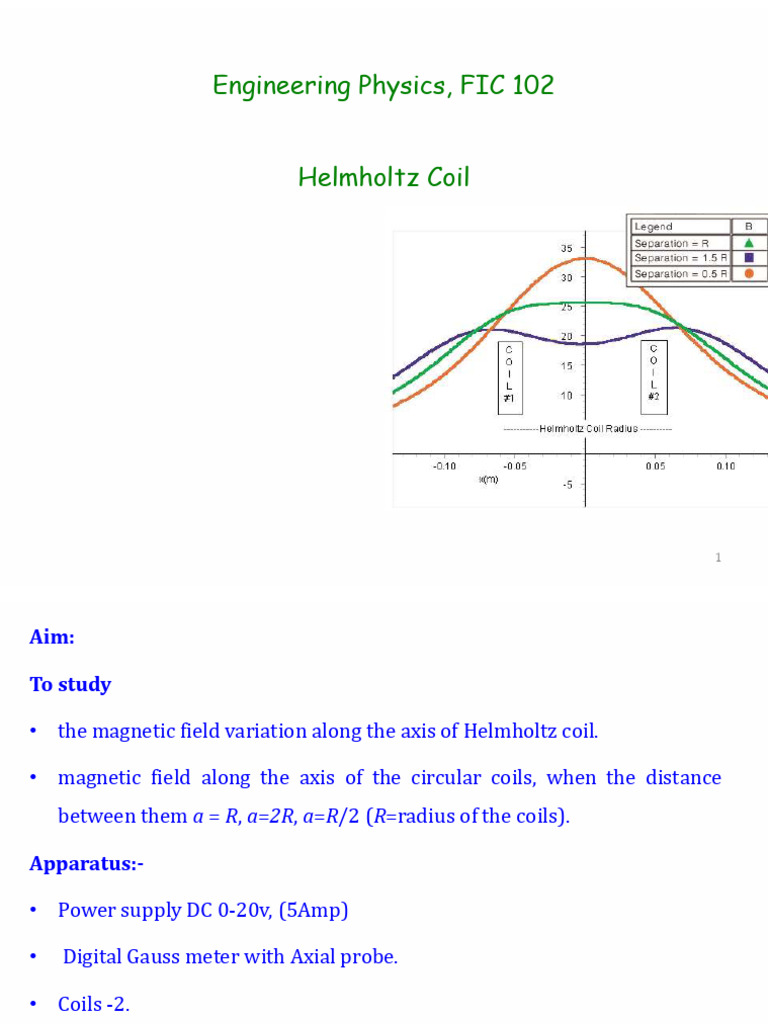 Helmoltz Coil | PDF | Electromagnetism | Electrical Engineering