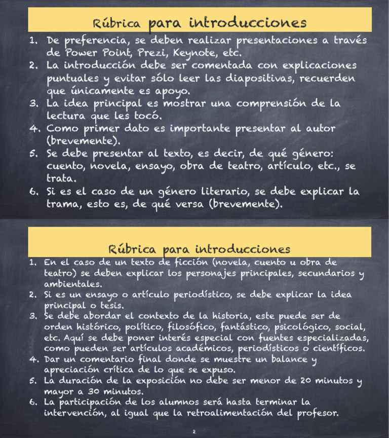 Rúbrica para Presentaciones | PDF