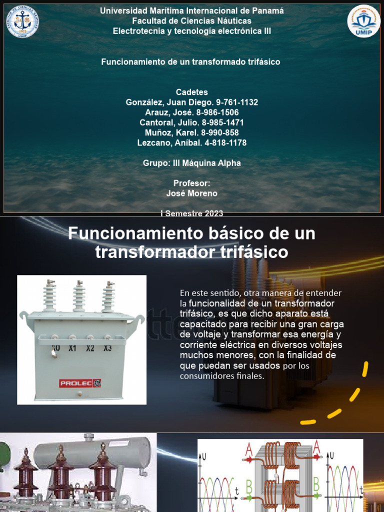 Funcionamiento de Un Transformador Trifasico | PDF | Transformador | Inductor