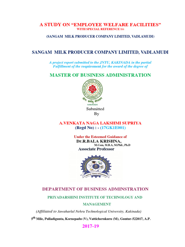 Employee Welfare at Sangam Milk | PDF | Human Resource Management ...
