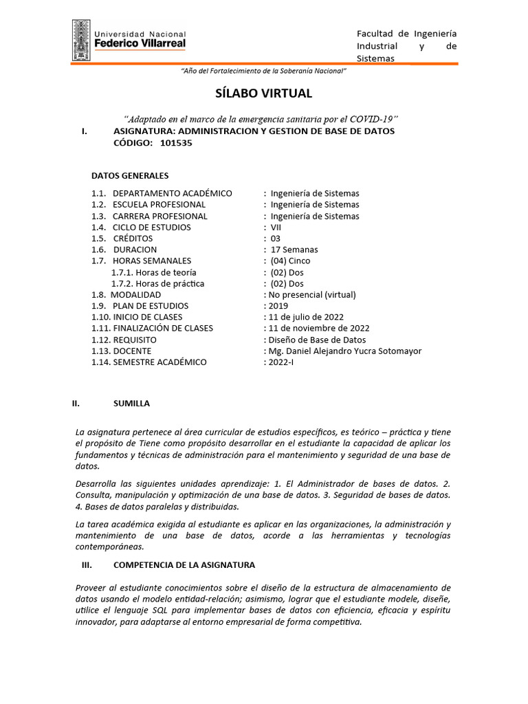 ADMINISTRACION Y GESTION DE BASE DE DATOS- Yucra | PDF | Bases de datos ... ADMINISTRACION Y GESTION DE BASE DE DATOS- Yucra | PDF | Bases de datos ...