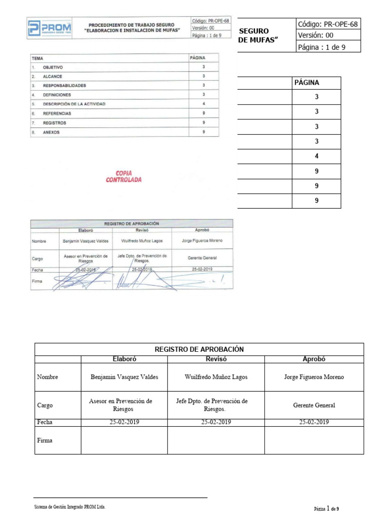 ANEXO 1 (PR-OPE-68 Proc. Elaboracion e Instalacion de Mufas) | PDF
